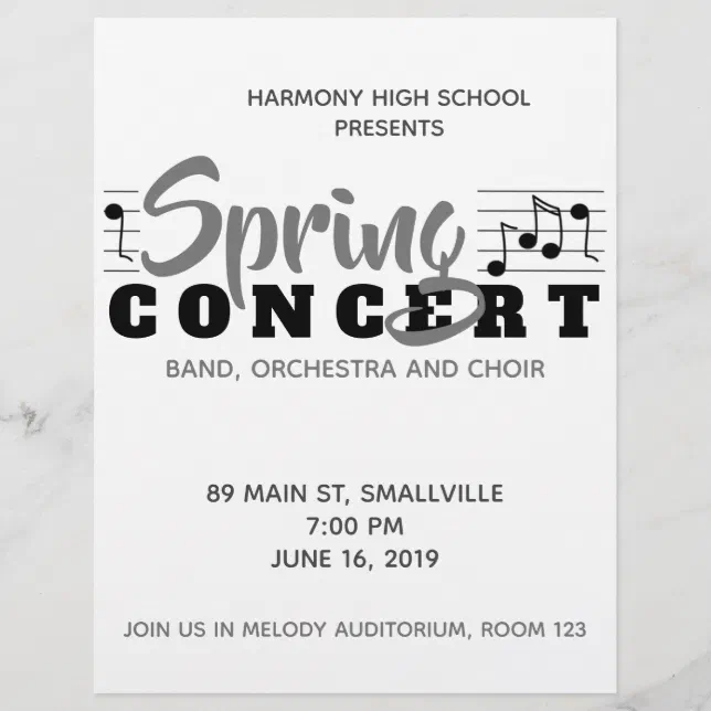 School Music Concert Flyer and Program | Zazzle