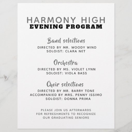 School Music Concert Flyer and Program | Zazzle