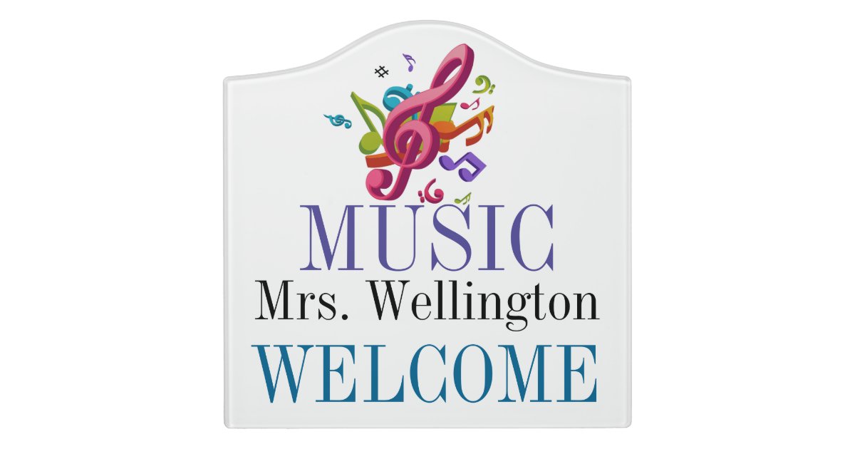School MUSIC Teacher Classroom Door Sign | Zazzle