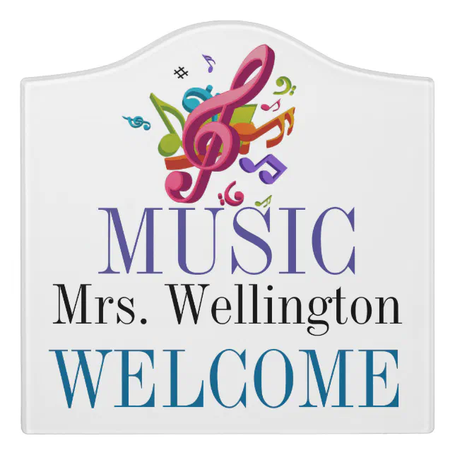 School MUSIC Teacher Classroom Door Sign | Zazzle
