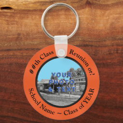 School Name, Photo, Year Class Reunion Keychains | Zazzle