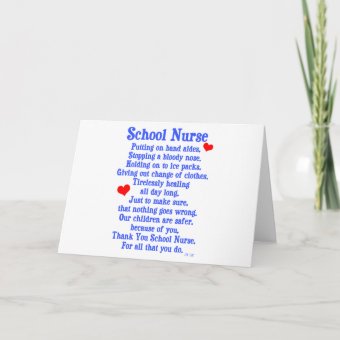 School Nurse Card | Zazzle