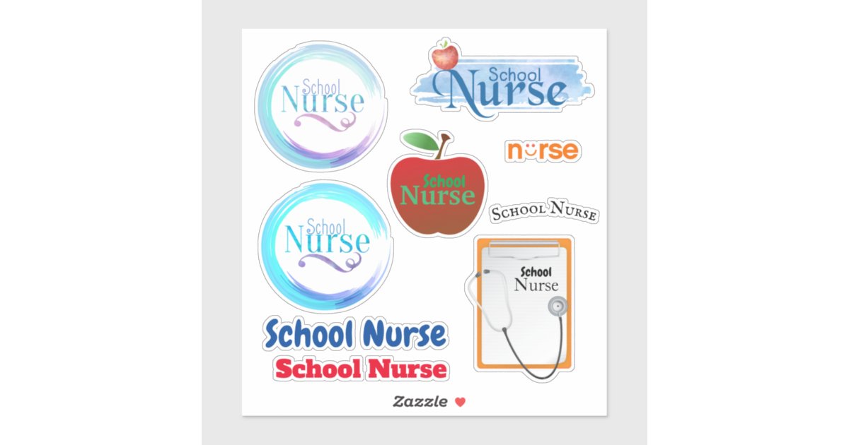 School Nurse Collection Contour Stickers | Zazzle