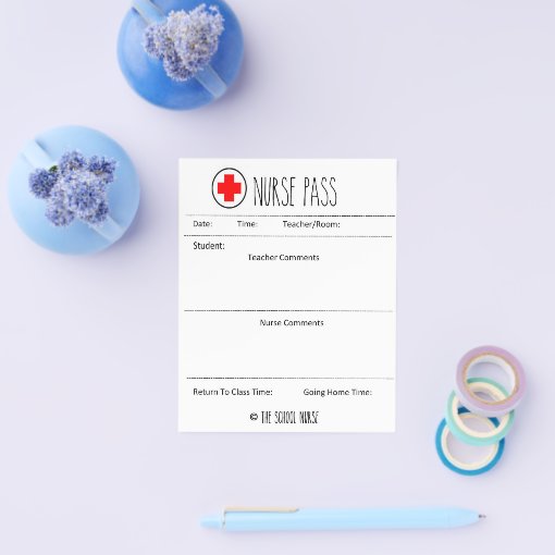 School Nurse Pass for the School Setting Flyer | Zazzle