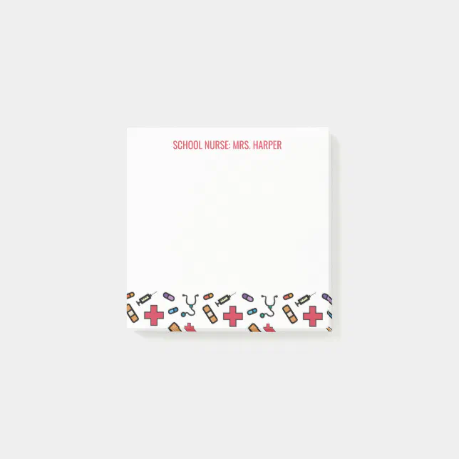 School Nurse Personalized From The Desk Of Post-it Notes | Zazzle