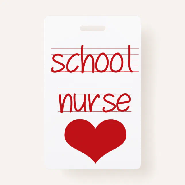 School Nurse, School Hall Pass, health center pass Badge | Zazzle