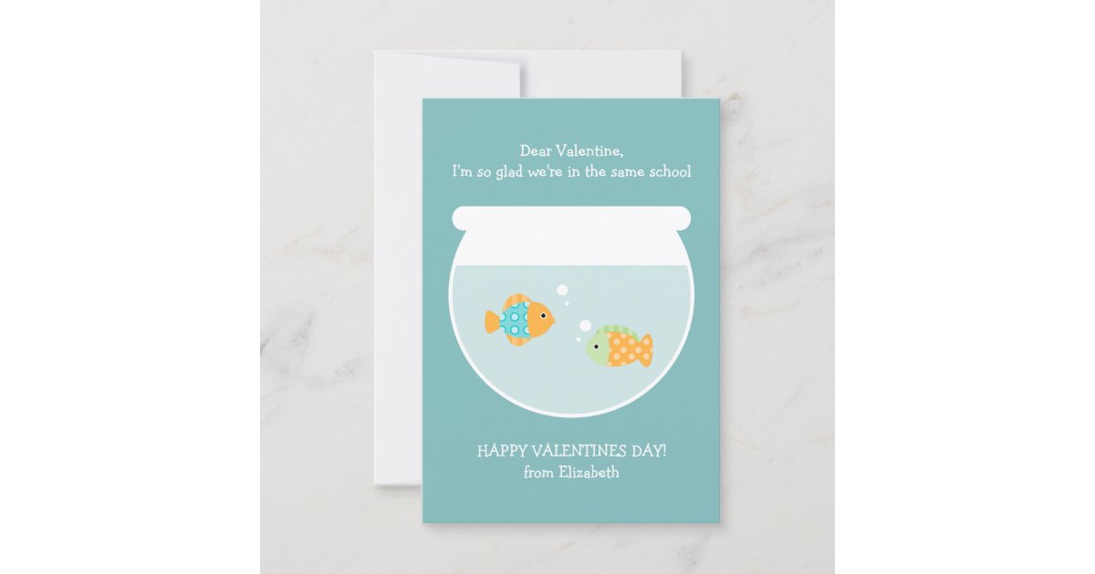 School of Fish Classroom Valentines Invitation | Zazzle