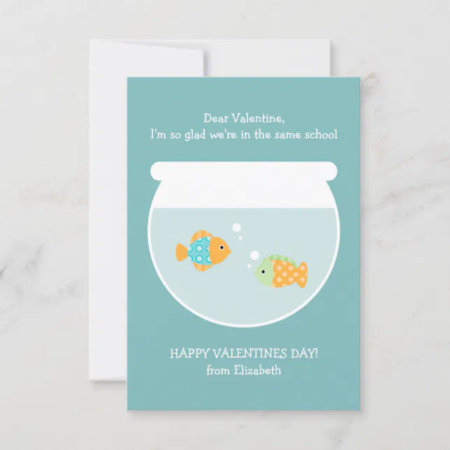 School of Fish Classroom Valentines Invitation | Zazzle