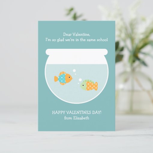 School of Fish Classroom Valentines Invitation | Zazzle