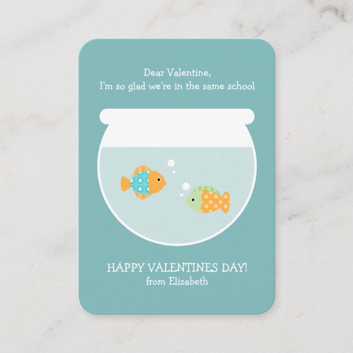 School of Fish Classroom Valentines Note Card | Zazzle.com
