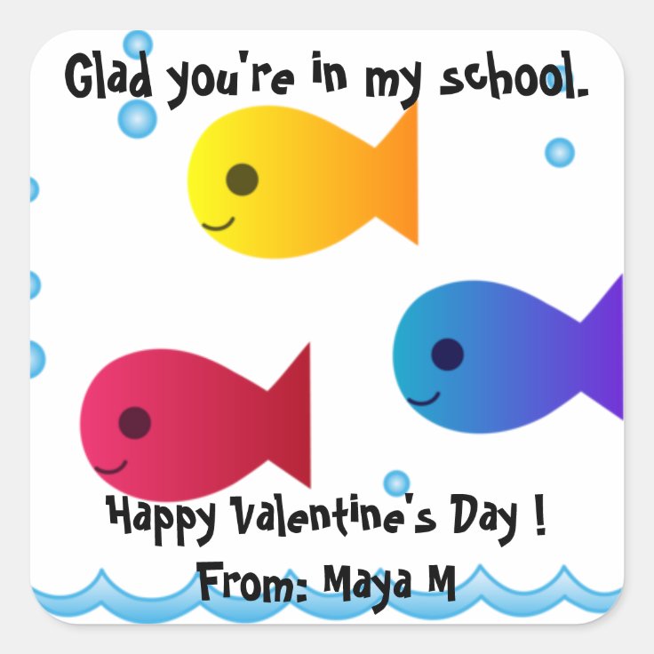 School of Fish Valentine Sticker | Zazzle