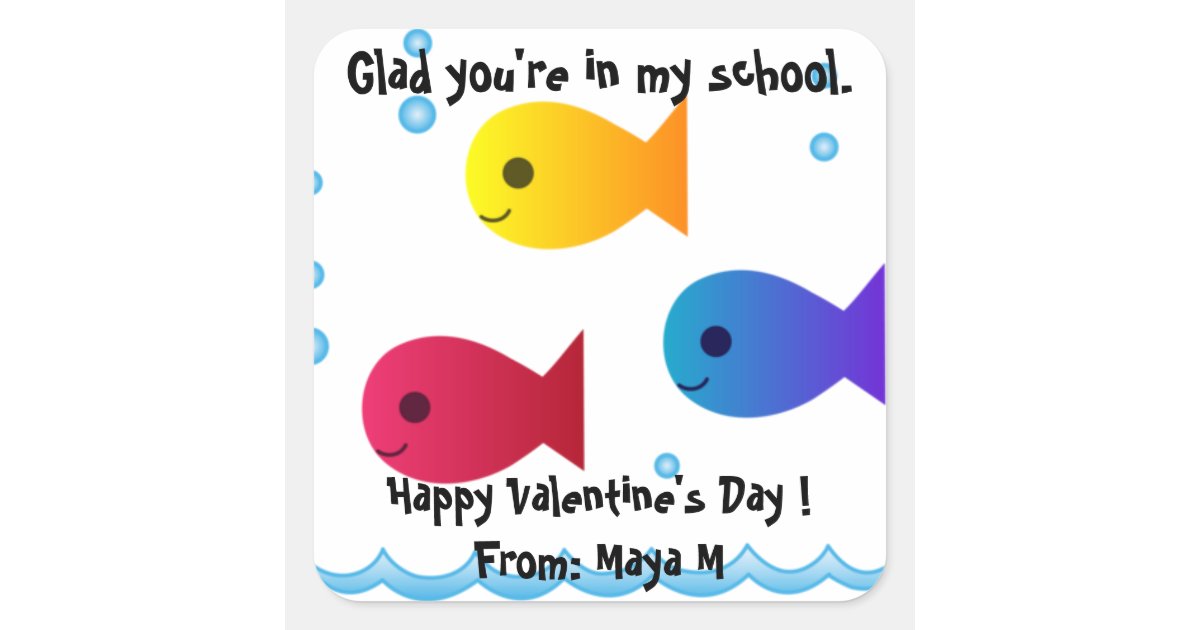School of Fish Valentine Sticker | Zazzle