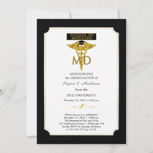 School of Medicine Doctor | Physician Graduation Invitation | Zazzle