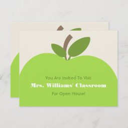 School Open House Invitation - Green Apple | Zazzle