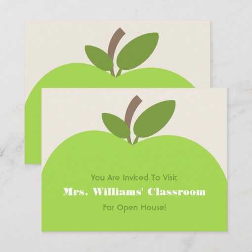 School Open House Invitation - Green Apple | Zazzle