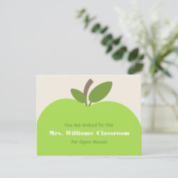 School Open House Invitation - Green Apple | Zazzle