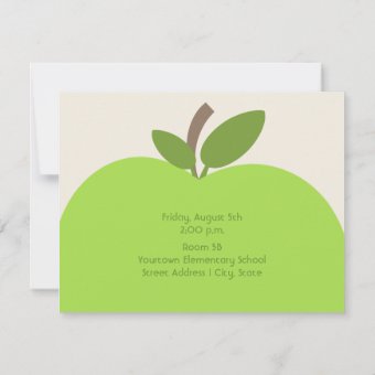 School Open House Invitation - Green Apple | Zazzle