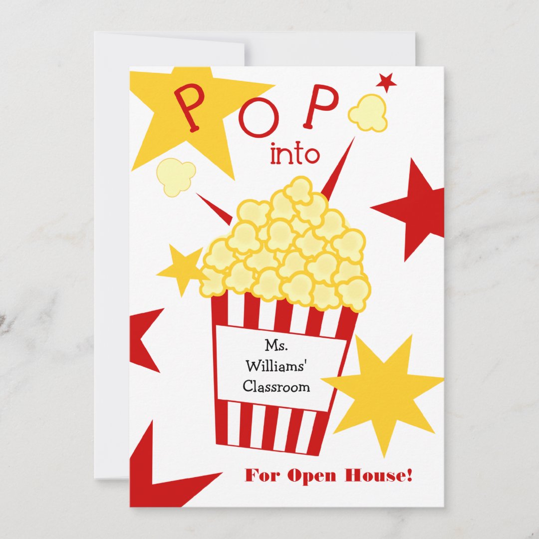 School Open House Invitation - Popcorn | Zazzle