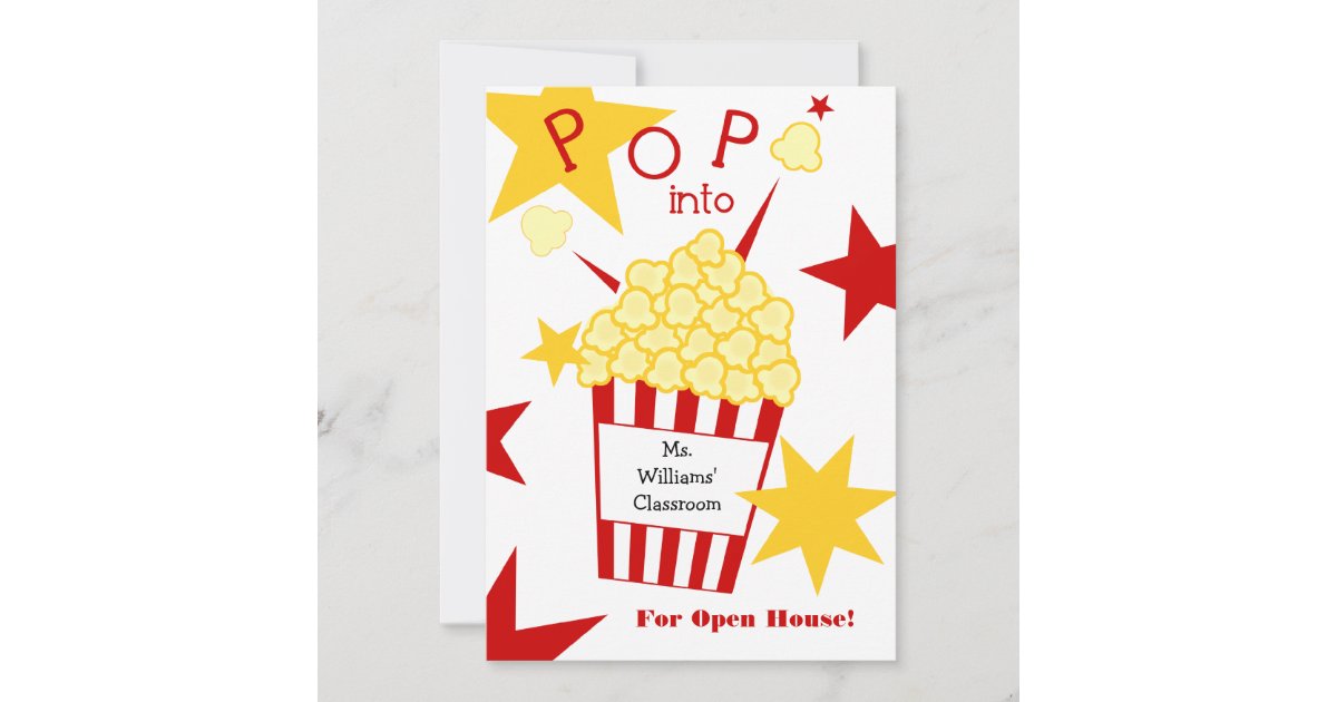 School Open House Invitation - Popcorn | Zazzle