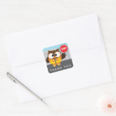 School Owl Crossing Guard Thank You Square Sticker | Zazzle