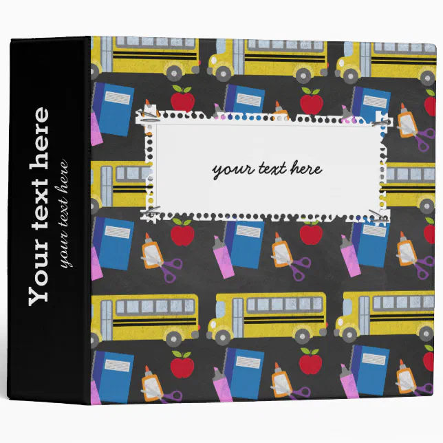 School pattern 3 ring binder | Zazzle