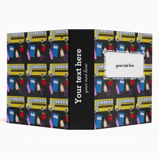 School pattern 3 ring binder | Zazzle