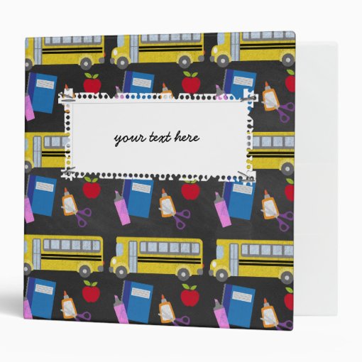 School pattern 3 ring binder | Zazzle