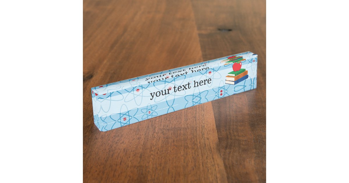 School pattern desk name plate | Zazzle