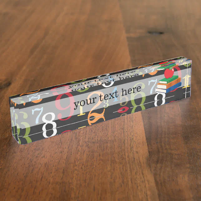 School pattern name plate | Zazzle