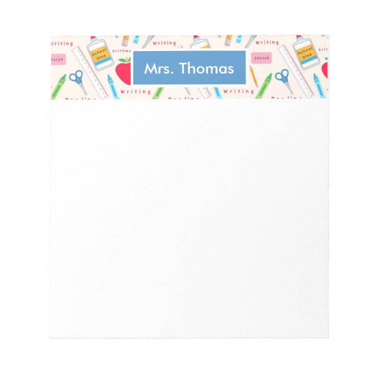 School Personalized Notepad | Zazzle