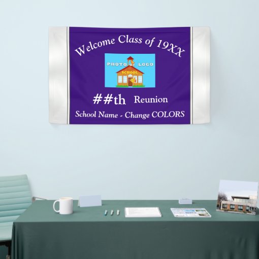 School Photo Personalized Class Reunion Banners | Zazzle