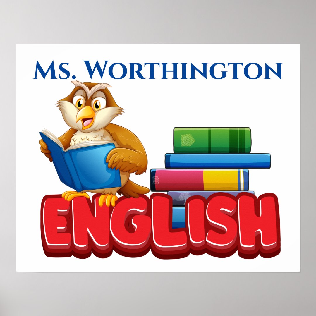School Poster - English Teacher | Zazzle