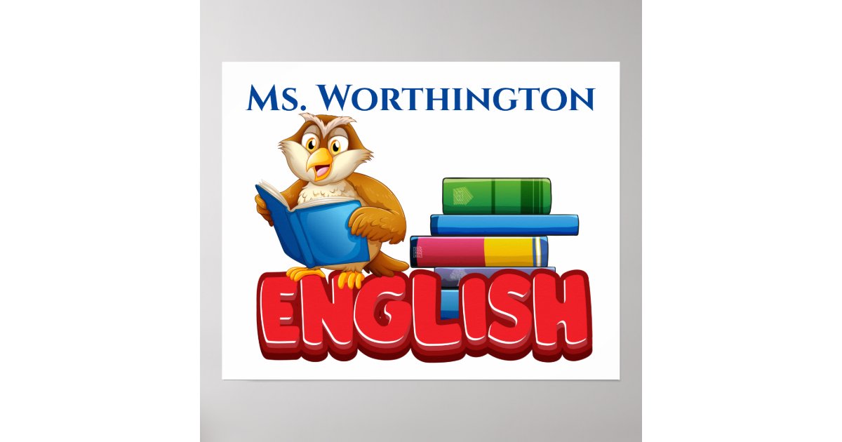 School Poster - English Teacher | Zazzle