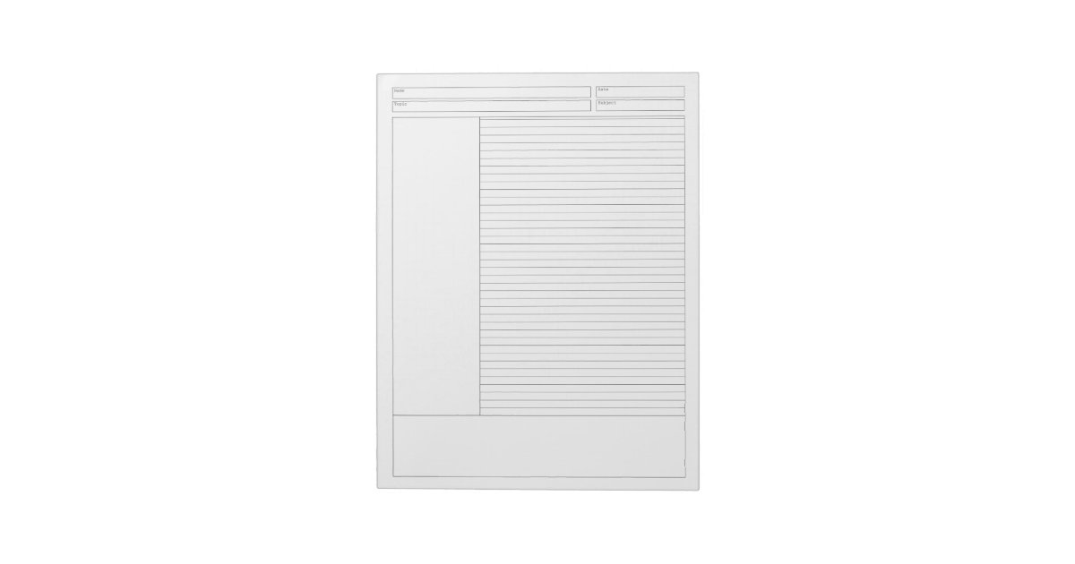 School / Project Lined Note Pad | Zazzle