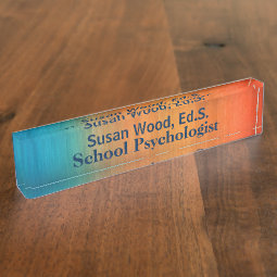 School Psychologist Bold Copper Effect Nameplate | Zazzle