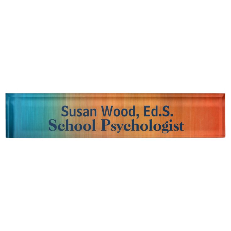 School Psychologist Bold Copper Effect Nameplate | Zazzle
