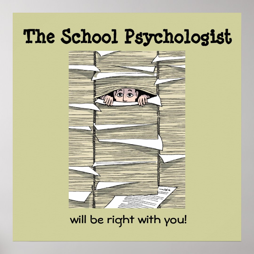 School Psychologist Buried in Paperwork (Print) Poster | Zazzle