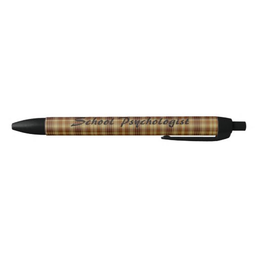 School Psychologist's Coffee-Plaid Pen | Zazzle