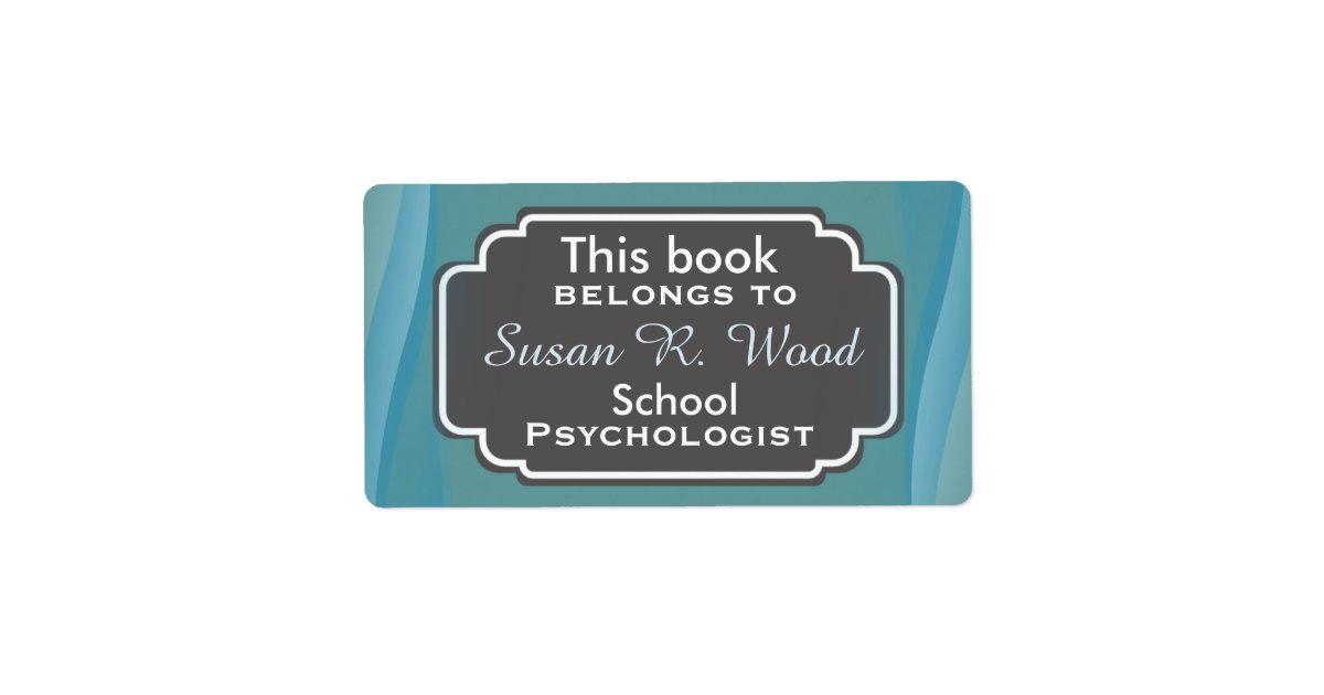 School Psychologist's Professional Book Labels | Zazzle