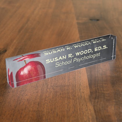 School Psychologist's Retro Blackboard Name Plate | Zazzle