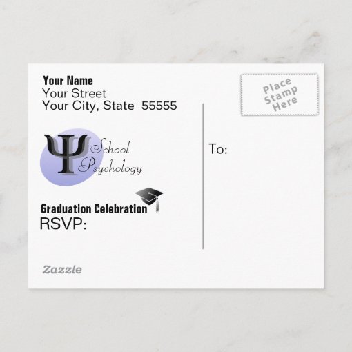 School Psychology Graduation Announcement Postcard | Zazzle