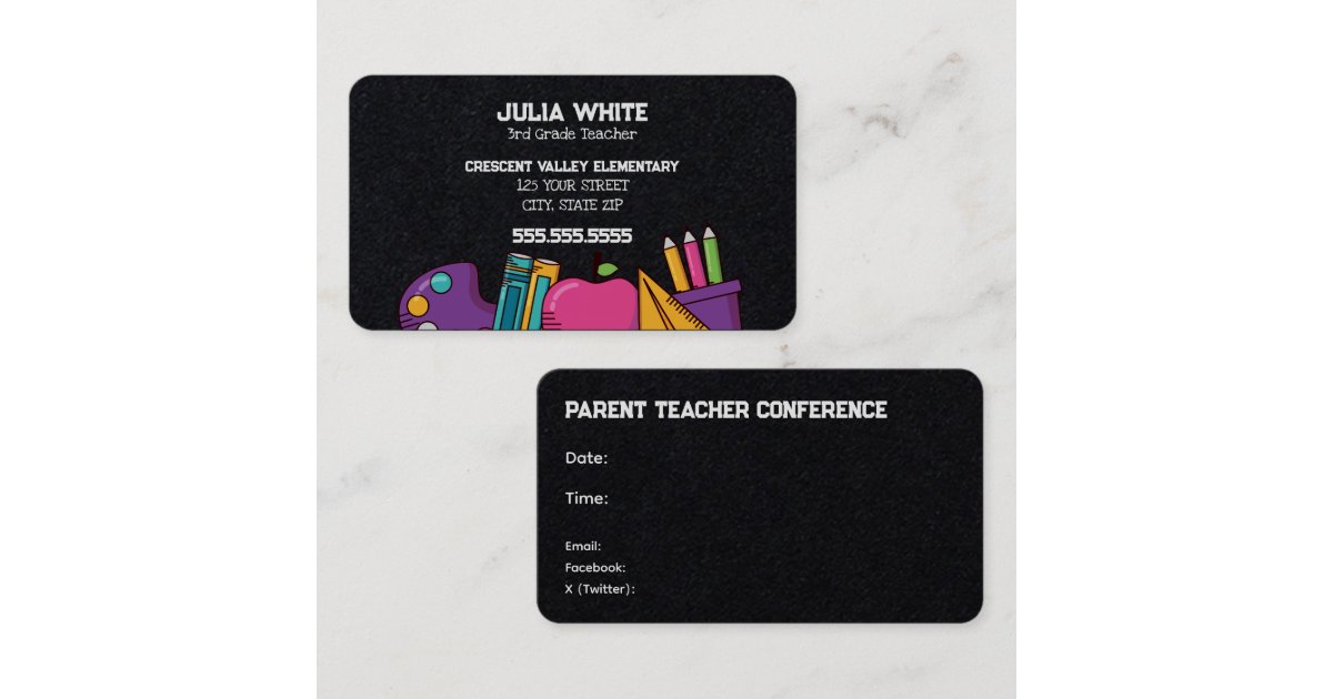 School PTA Meeting Business Card | Zazzle