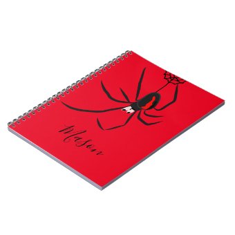 School Red Back Spider Fun Custom Name Notebook | Zazzle