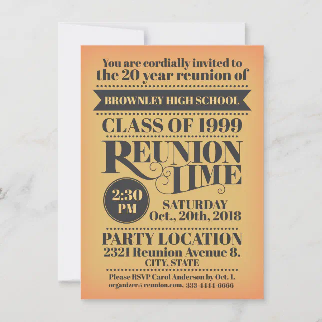 School reunion design. invitation | Zazzle