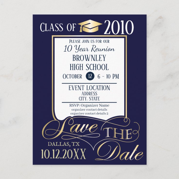 School Reunion Design Invitation Postcard | Zazzle