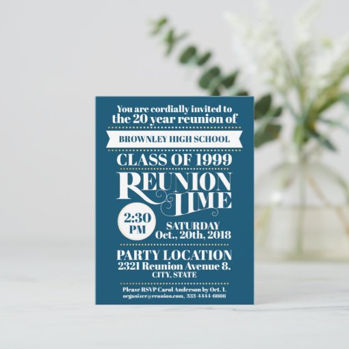 School reunion design postcard | Zazzle