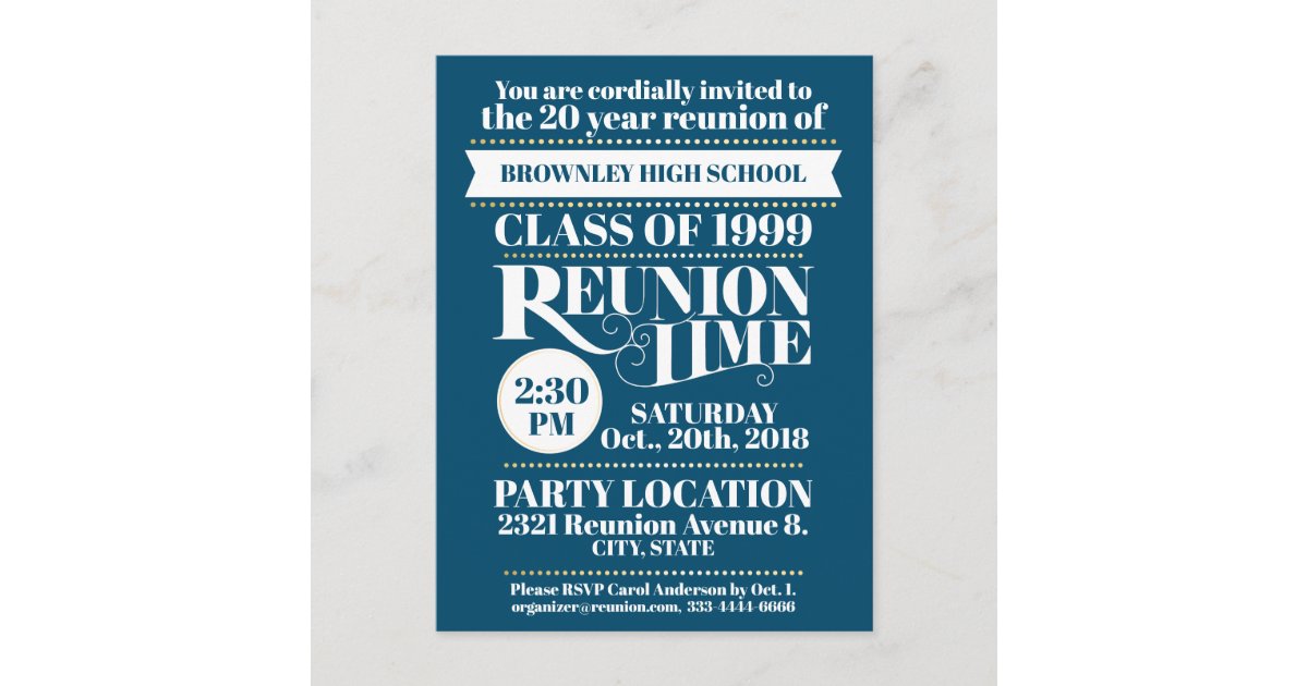 School reunion design postcard | Zazzle