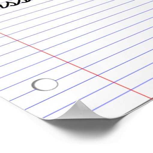 School Rules Lined Paper Personalized Classroom Poster | Zazzle