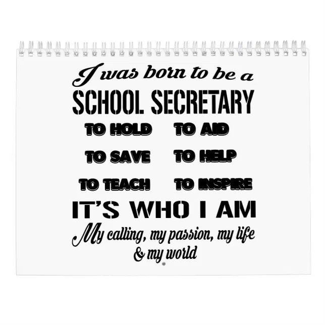 School Secretary Calendar Funny Gift for Women Men | Zazzle