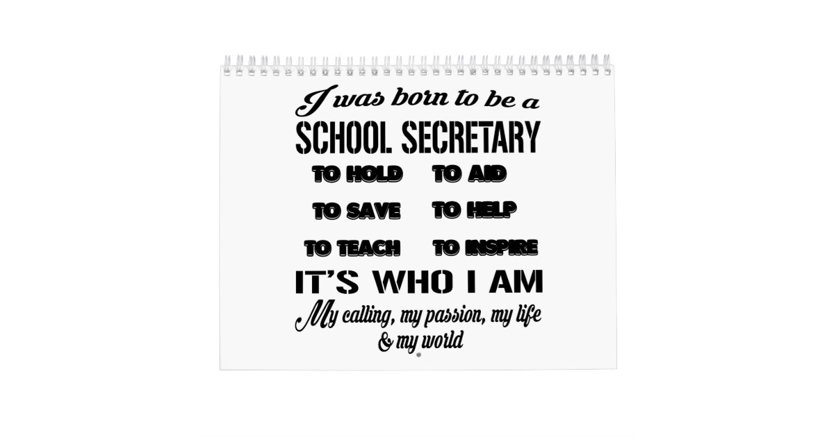 School Secretary Calendar Funny Gift for Women Men | Zazzle